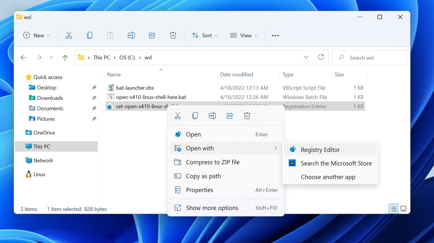 Opening a genuine Linux terminal emulator directly from File Explorer - X410.dev