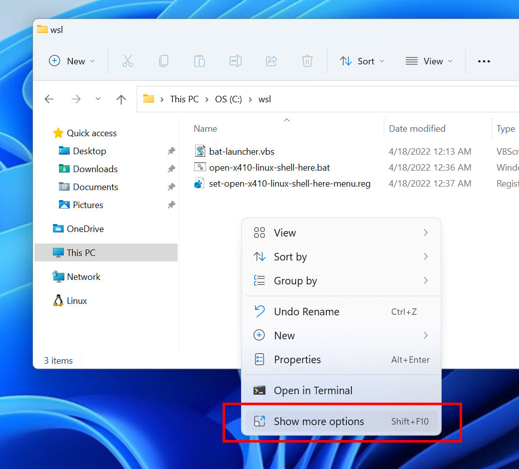 Opening a genuine Linux terminal emulator directly from File Explorer - X410.dev